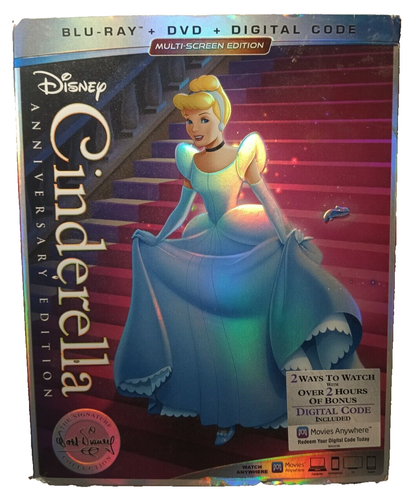 Cinderella Anniversary Edition Blu-Ray DVD Digital Code New In Wrap ...