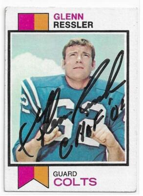 GLENN RESSLER Autographed Signed 1973 Topps Football card #204 ...
