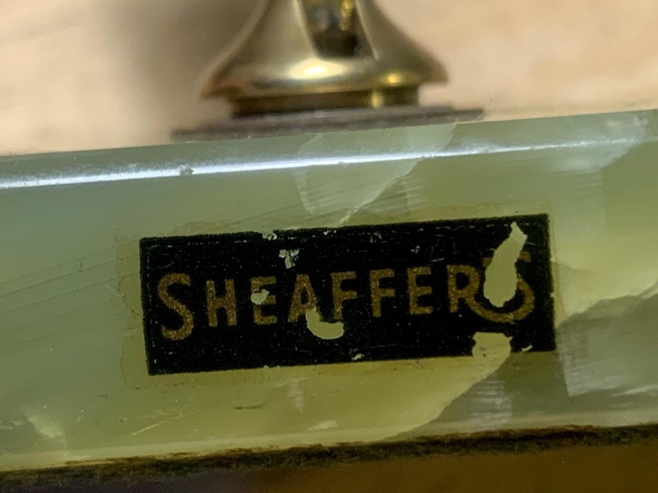 Vintage Onyx Marble SHEAFFER'S Pen Stand 3" x 3 1/2" x 5/8" | eBay