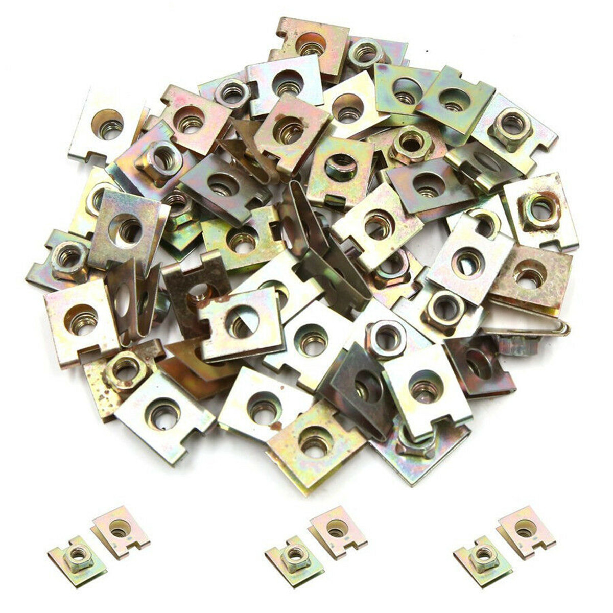 50PCS 6mm/ M6 Metal Spring U-Type Plate Nut Speed Clips M6 For Car ...