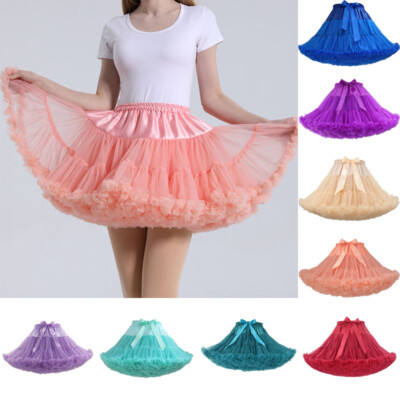 Women Multi color Fancy Tutu Lace Tulle Petti Petticoat Princess ...