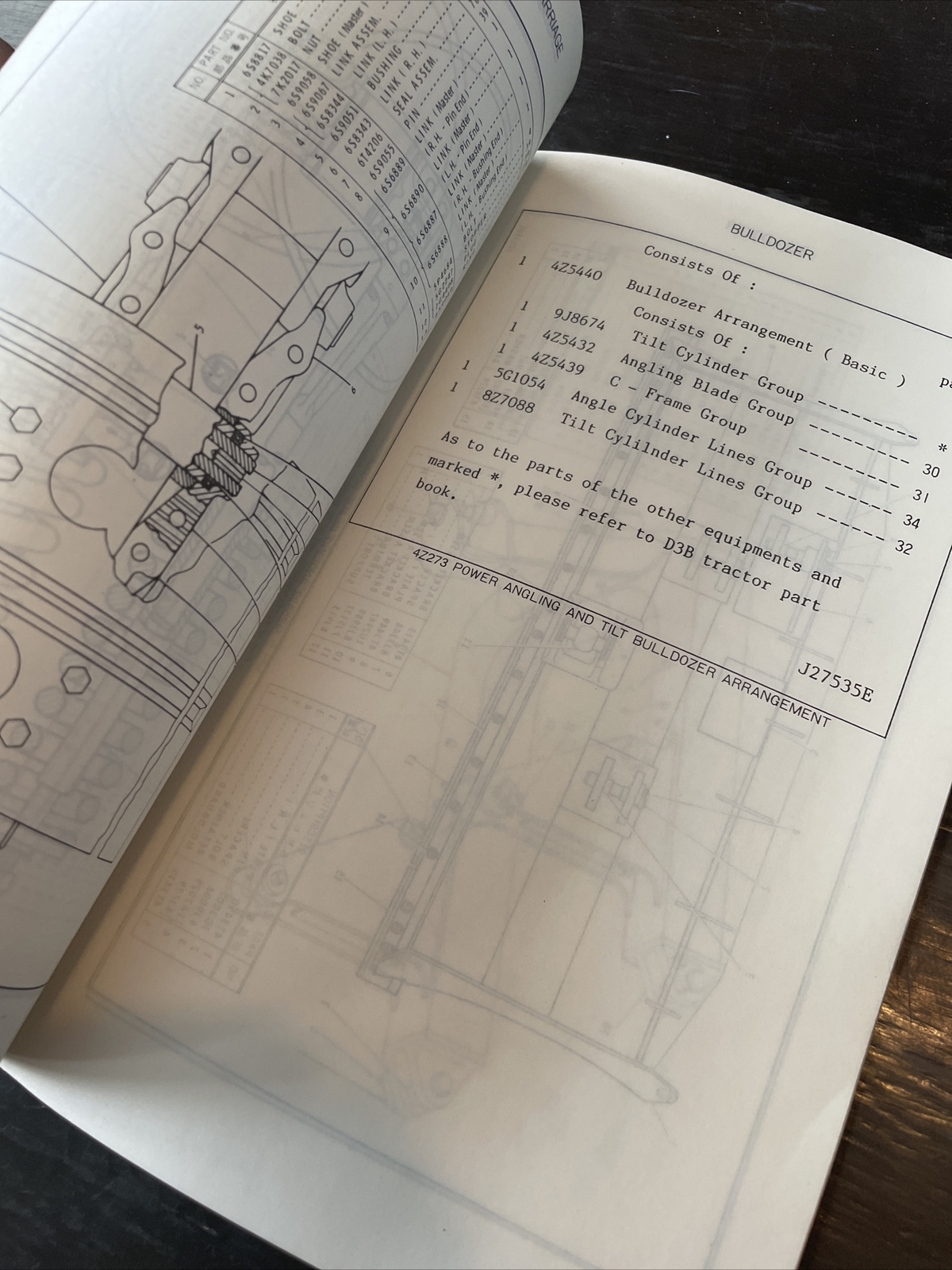 CATERPILLAR D3B Tractor Crawler Parts Manual Book 27Y3517-up supplement ...