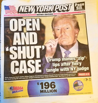 OPEN & 'SHUT' CASE DON TRUMP ON TRIAL TANGLE WITH JUDGE NY POST NEWS 11 ...