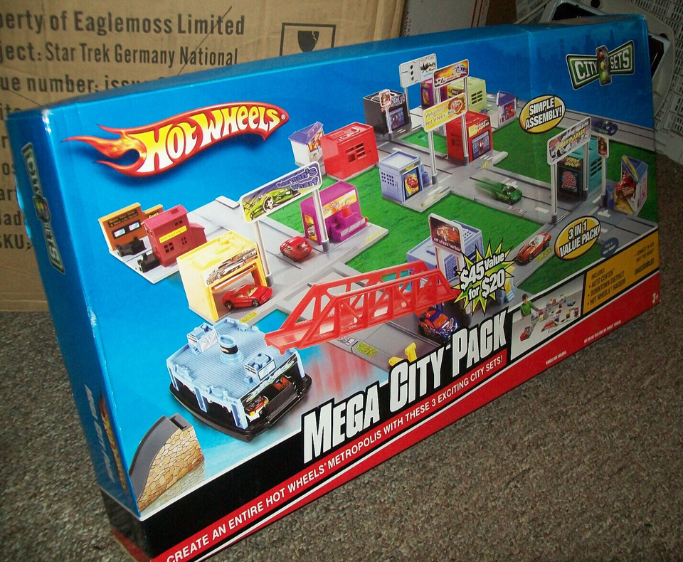 HOT WHEELS CITY SETS: MEGA CITY PACK PLAYSET NEW SEALED MATTEL WALMART ...