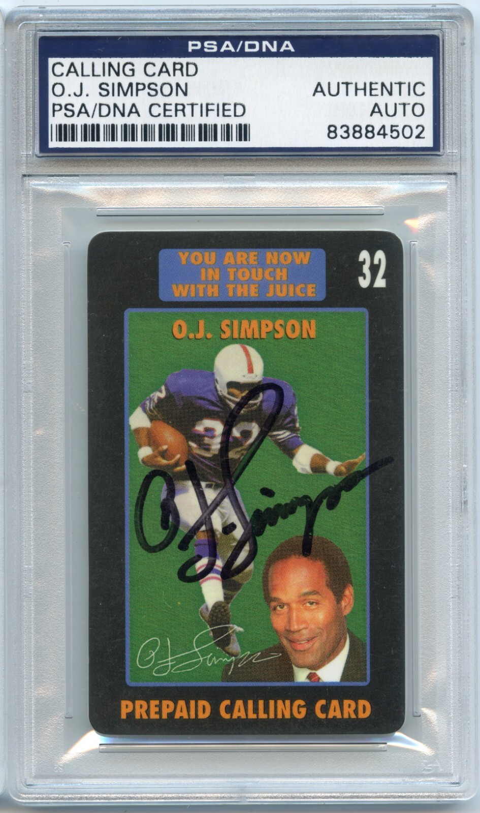 O.J. SIMPSON CALLING CARD PSA/DNA CERTIFIED AUTOGRAPHED AUTHENTIC AUTO ...