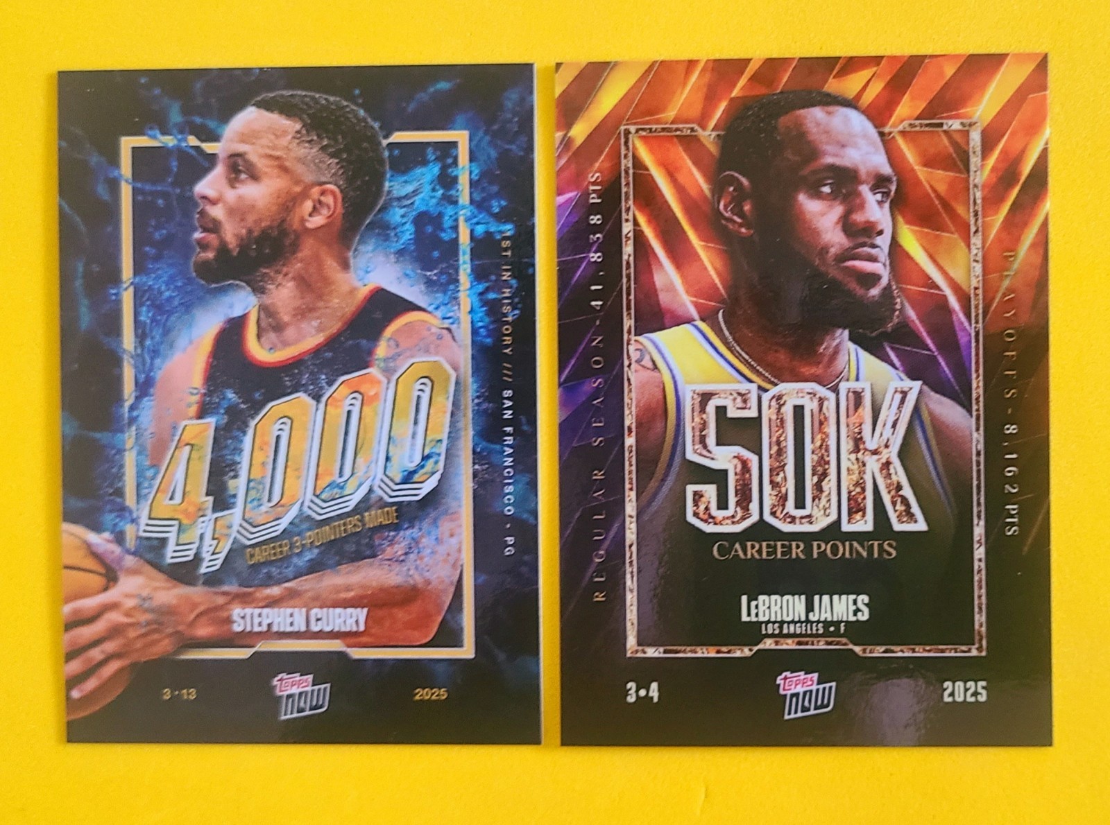 2025 Topps Now LeBron James 50k & STEPHEN CURRY 4000 3 POINTERS | eBay