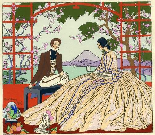 1930s French Pochoir Max Ninon Print Art Deco Victorian Couple Japan ...