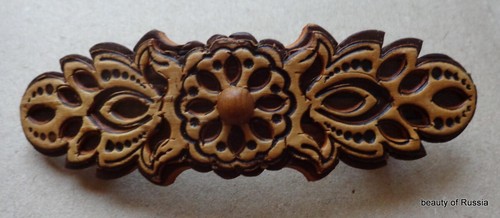 Russian flowers WOOD BIRCH BARK BARRETTE HAIR PIN #2 | eBay