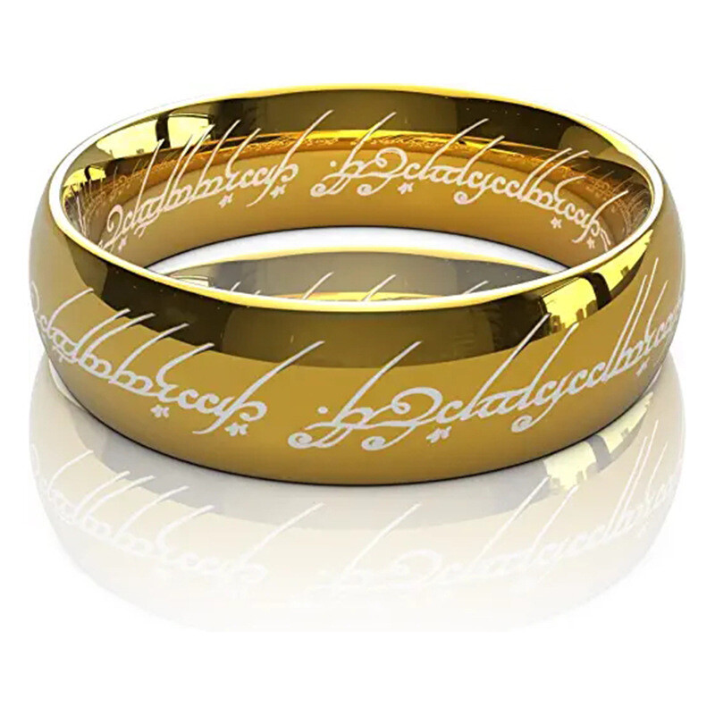 Lord of the Elvish Rings Silver Tungsten Promise One Ring Mens Comfort ...