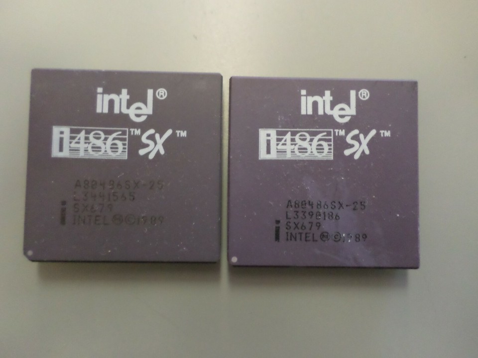 LOT 2 Intel 486SX/25MHz CPU A80486SX-25 SX679 Bare CPU Vintage | eBay