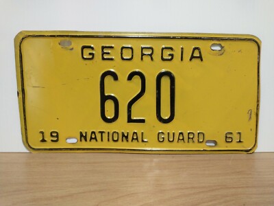 1961 Georgia 3 DIGIT NATIONAL GUARD License Plate Tag Original | eBay