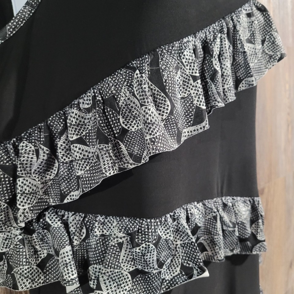 Tango Mango Dress Size M Black Ruffle Sleeveless Stretch Tank Dress | eBay