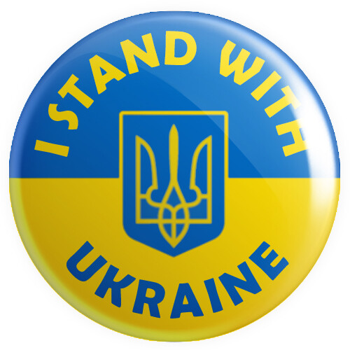 I Stand With Ukraine BUTTON PIN BADGE 25mm 1 INCH NATO Putin War Flag ...