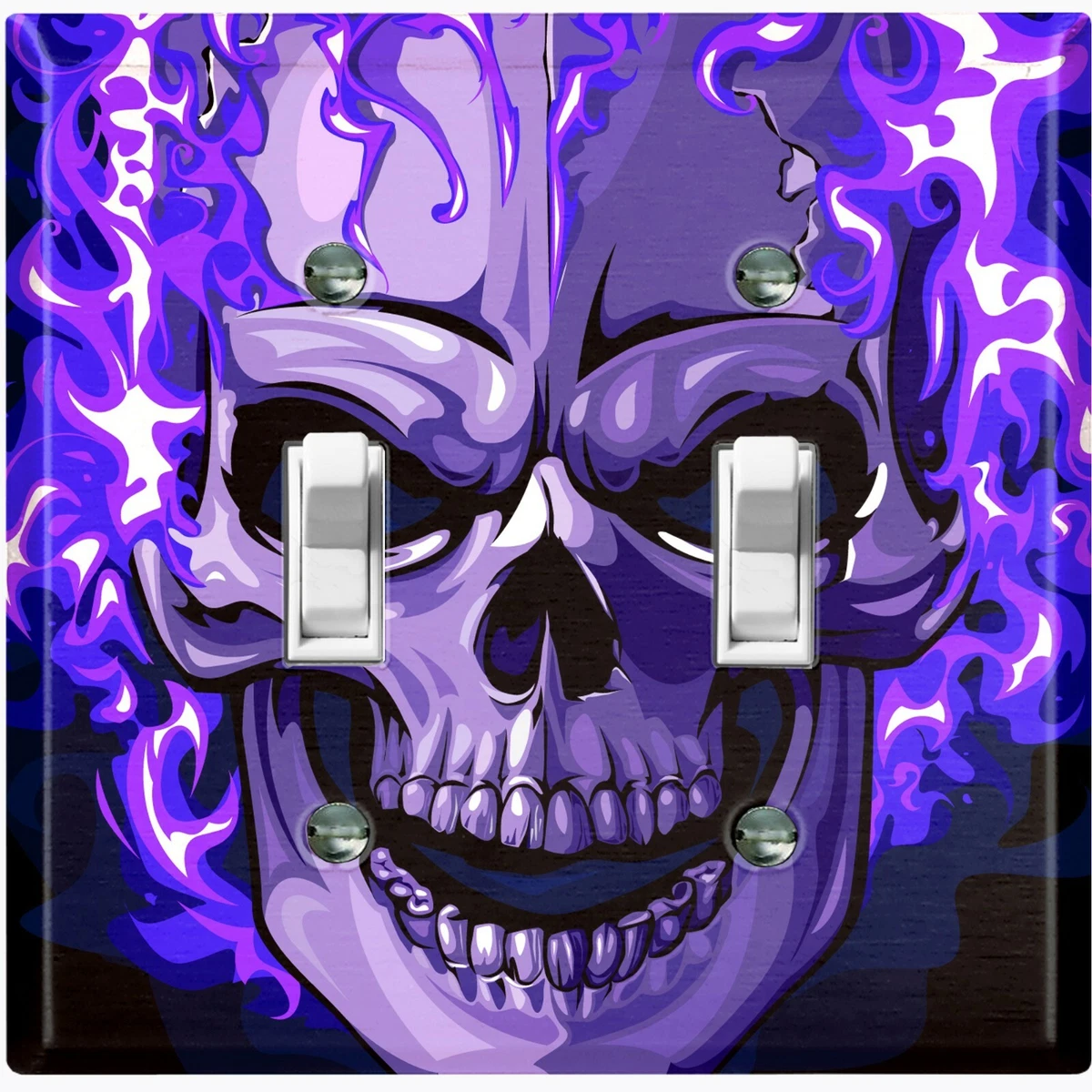 Purple Flaming Skull
