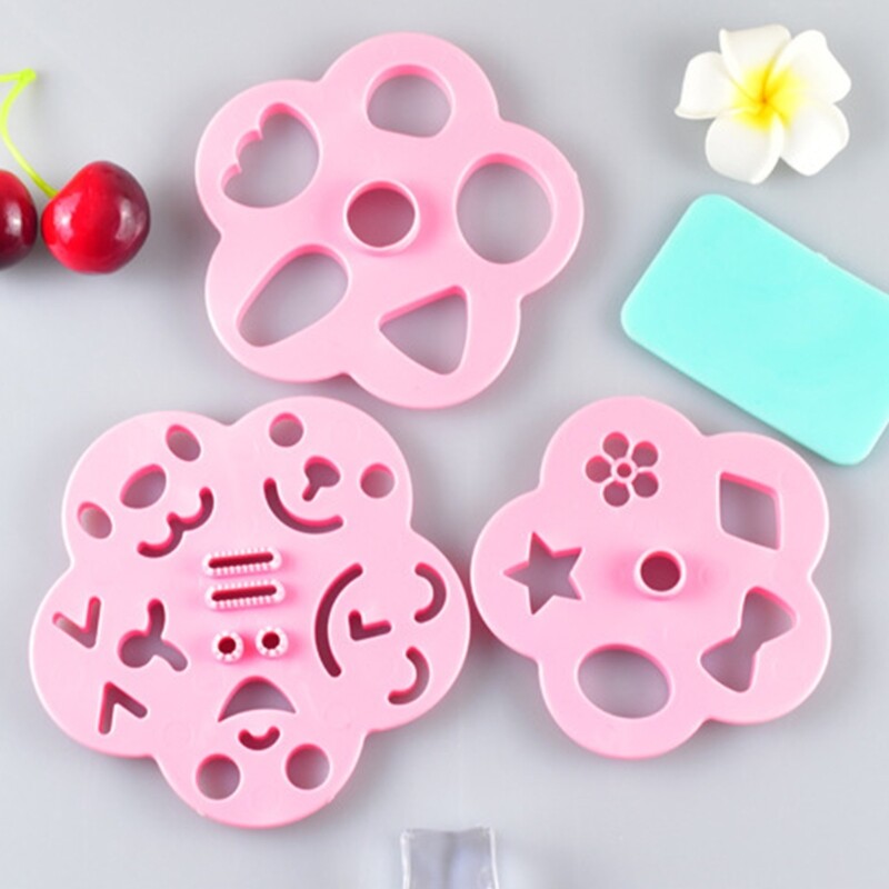 Cute Expression Theme Rice Mold Set Plastic Easy to Use and Clean ...