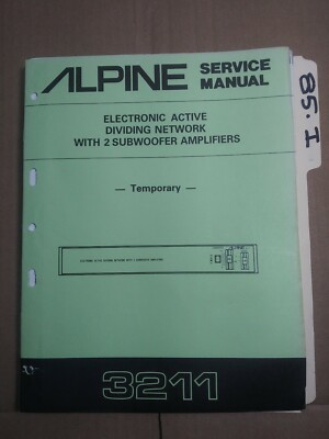 Alpine 3211 service manual original repair book car stereo radio amp eq ...