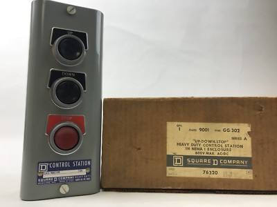 Square D 9001 GG-302 Up Down Stop Heavy Duty Control Station 600 V Max ...