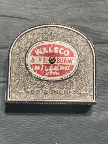 Vintage Small All Metal 806W Walsco 6 ft. Tape Measure Tool Milford ...