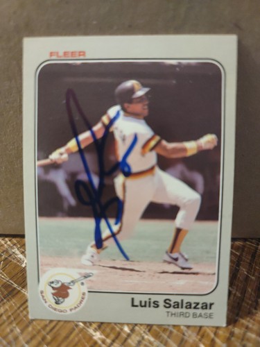 Luis Salazar Autographed 1983 Fleer Signed Baseball Card #371 San Diego ...