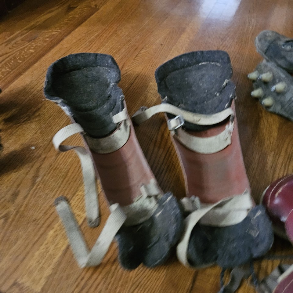 Vintage Youth Baseball Catchers Outfit Shoulder Pads Cleats Face Mask ...