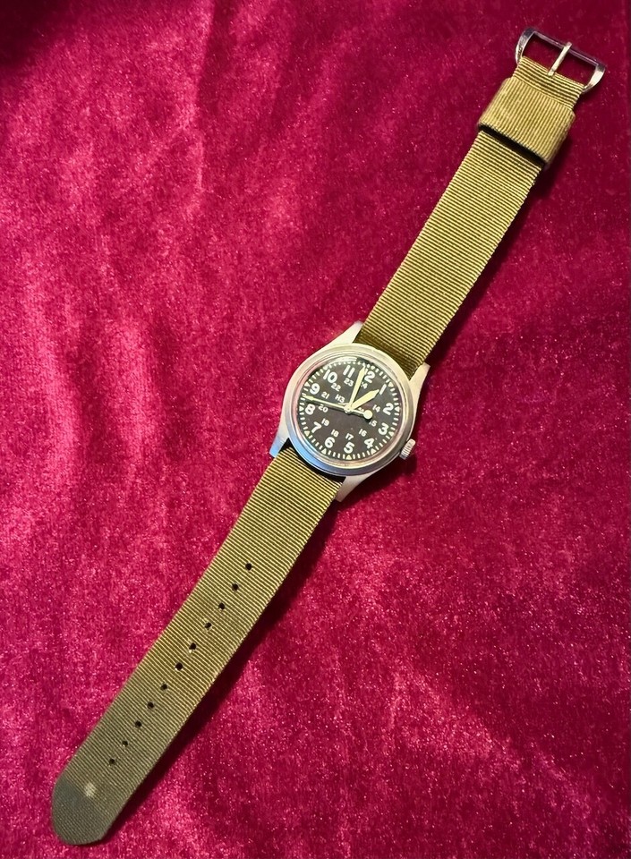 Hamilton 1983 H3 Military Khaki, MIL-W-46374B, 39988, Swiss 17 Jewel ...