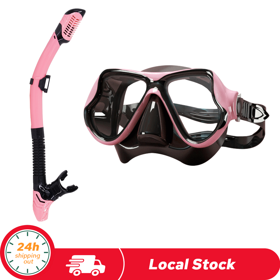 Kids Adults Snorkel Face Mask&Tube Swimming Scuba Set Full Anti-Fog ...