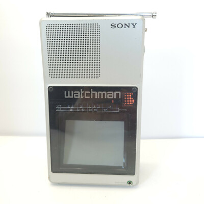Vintage 80s Sony Watchman FD-40A Flat Back Mini Travel Television VHF ...