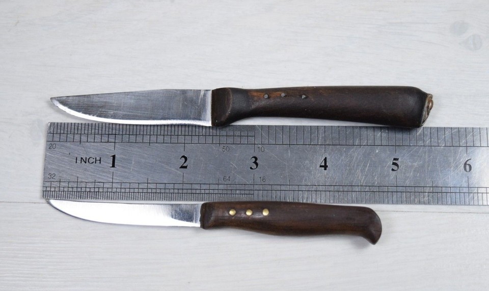 2 Vintage Custom Handmade Small Daggers Dagger Knife Wood Handle ...