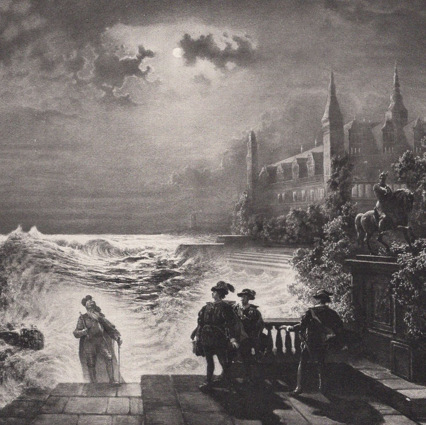 TEMPEST SCENE – Shakespearean Storm & Castle Seacape Palace 1892 ...