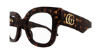 Gucci GG1423O 002 Havana Crystal Rounded Soft Cat Eye Women's ...