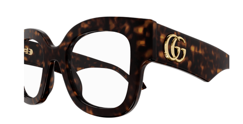 Gucci GG1423O 002 Havana Crystal Rounded Soft Cat Eye Women's ...