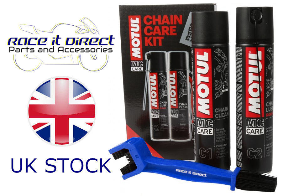 Motul Chain Care Cleaning / Cleaner Lube + Brush Kit For Motorcycle ...