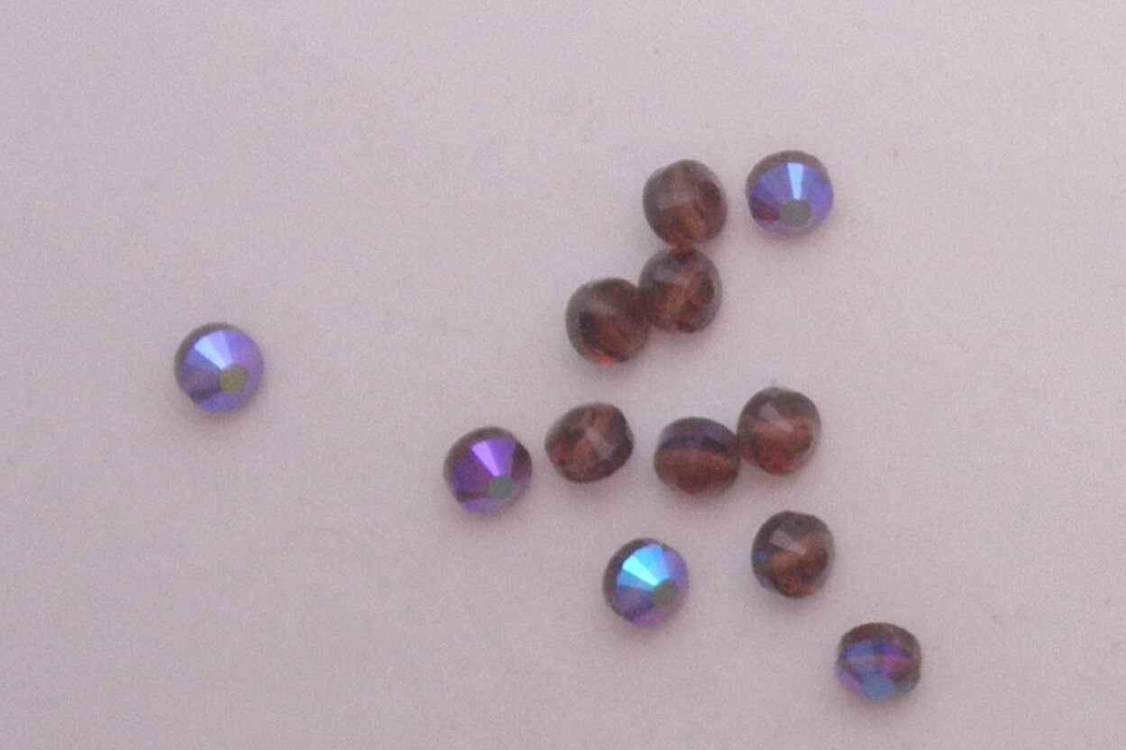 12 BEADS # 5100 SWAROVSKI BEADS 6MM SMOKED TOPAZ AB * LOT A 1 * VINTAGE ...