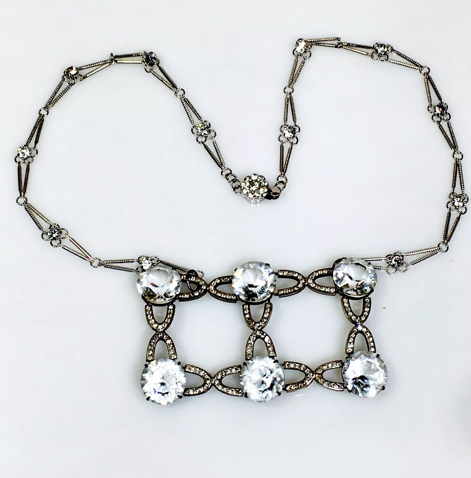 Large Open Back Rhinestones in Rhinestone Frame Pendant on Rhinestone ...