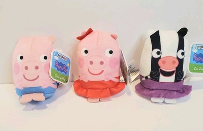 New Peppa Pig Plush PodPals Lot w/ George Zoe Zebra Mini Set P33 | eBay