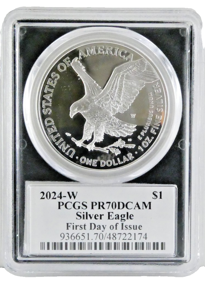 2024 W Silver Eagle PCGS PR 70 DCAM First Day Issue SIGNED Emily ...