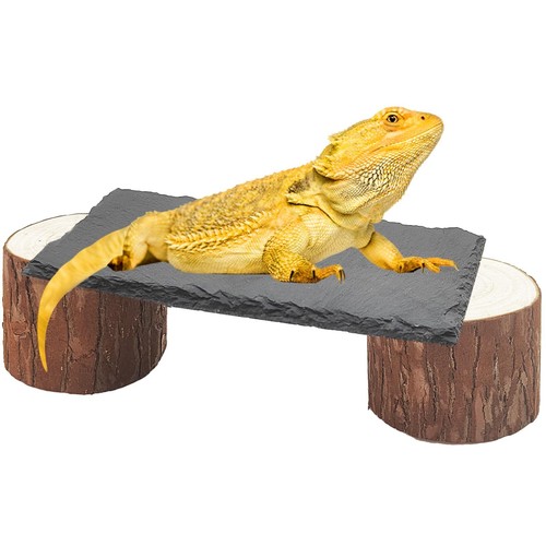 Bearded Dragon Basking Platform with Wooden PileReptiles Hideout ...