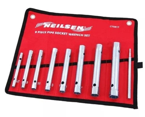 Neilsen 9pc Tubular Box Wrench Set 150mm Long Tube Spanner Plumber ...