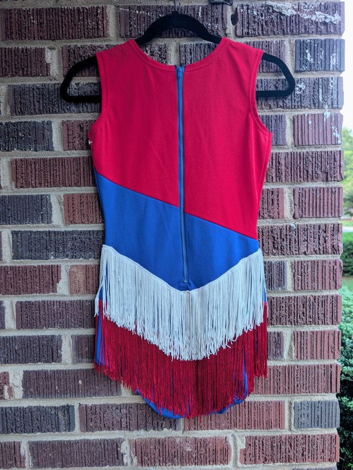 Cowboy Carter Vintage Majorette Fringe Bodysuit-Red White Blue-Sz Small ...