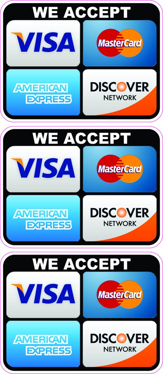 We Accept Credit Card Logos