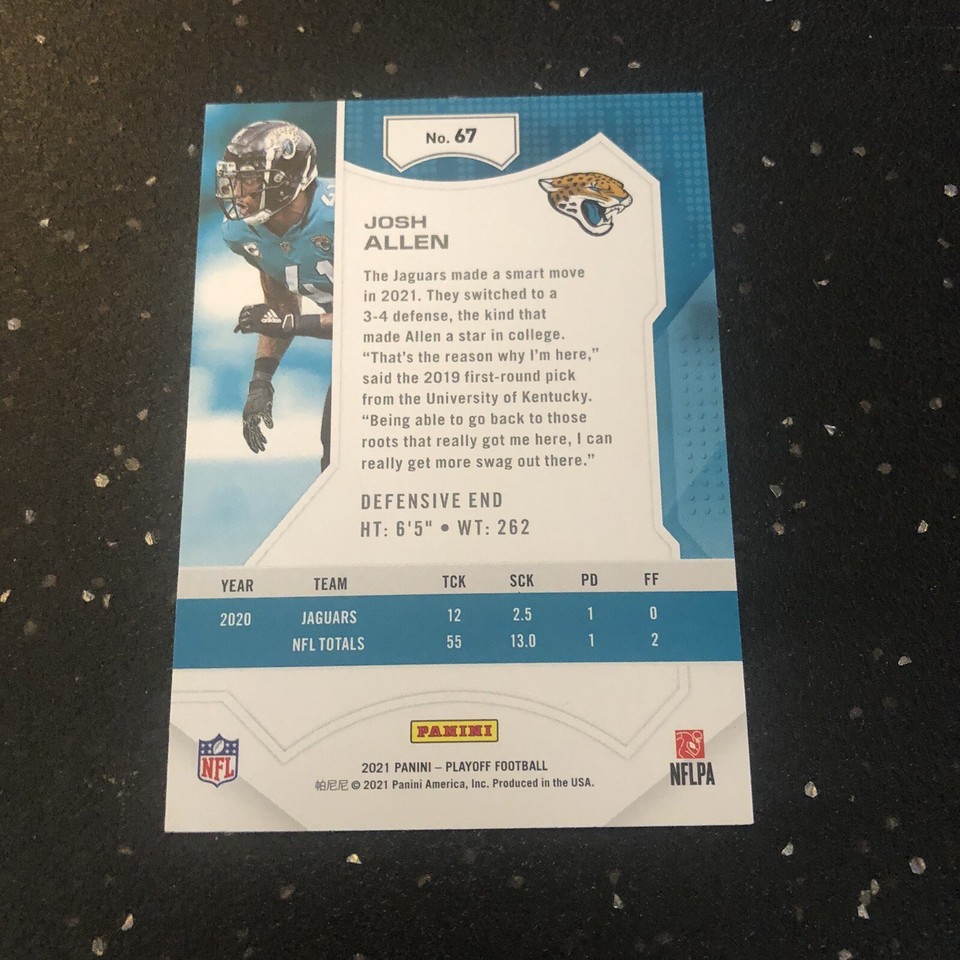 Josh Allen 2021 Panini Playoff Football #67 NFL Jacksonville Jaguars DE ...