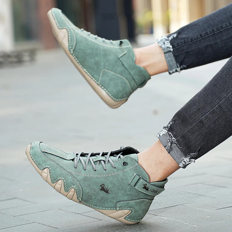 Men's Casual Shoes Leather Ankle Boots Fashion Comfort High Top ...