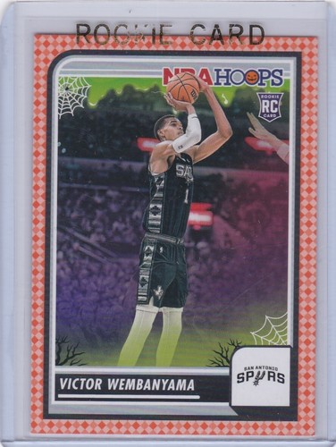 VICTOR WEMBANYAMA ROOKIE CARD San Antonio Spurs 2023 NBA Hoops Orange ...