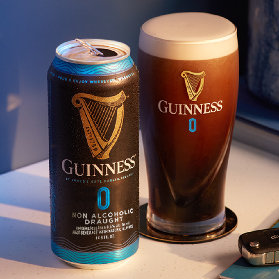 Guinness Zero 12 Pack Non-Alcoholic Draught Stout Beer | 14.9oz Cans ...