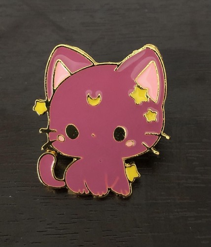 1pc Anime Cute Moon Cat Hard Enamel Pin Backpack Collar Lapel Pin ...
