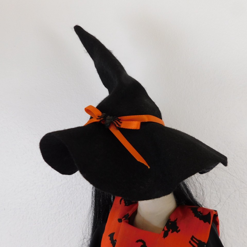 Halloween Witch Cloth Doll Free Standing 30" Tall Primitive Faceless ...