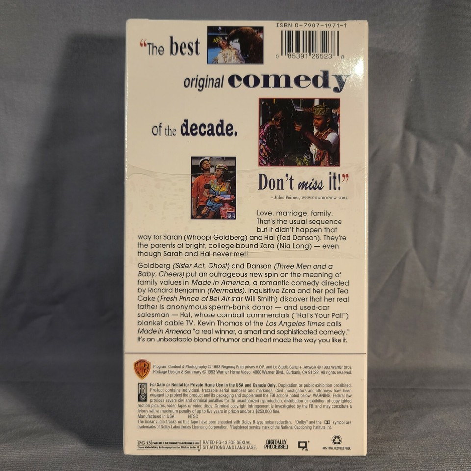 Made In America VHS Tape Ted Danson Whoopi Goldberg NIB 1993 SEALED ...