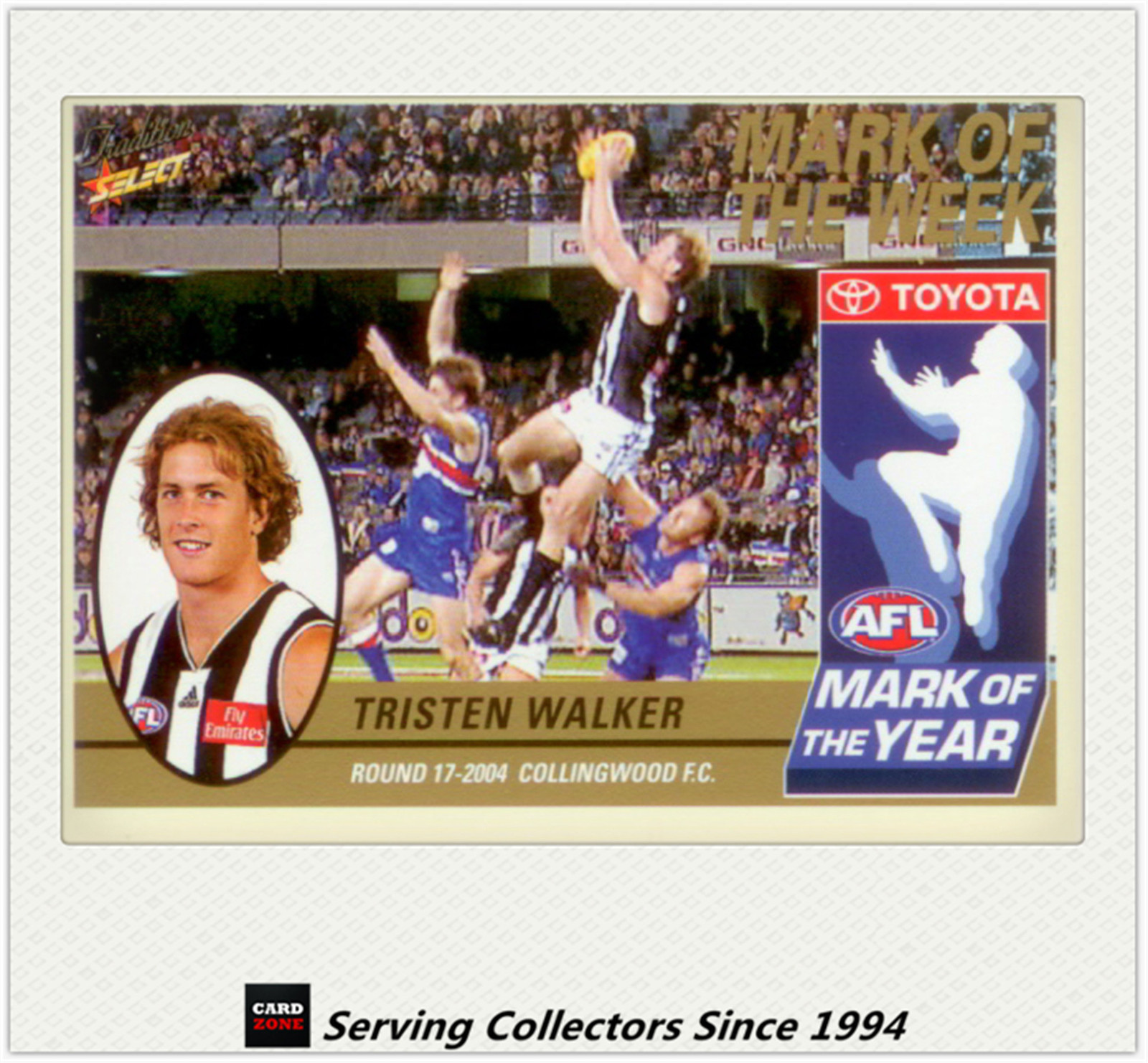 2005 Select AFL Tradition Mark Of The Week 2004 MW17 Tristen Walker ...