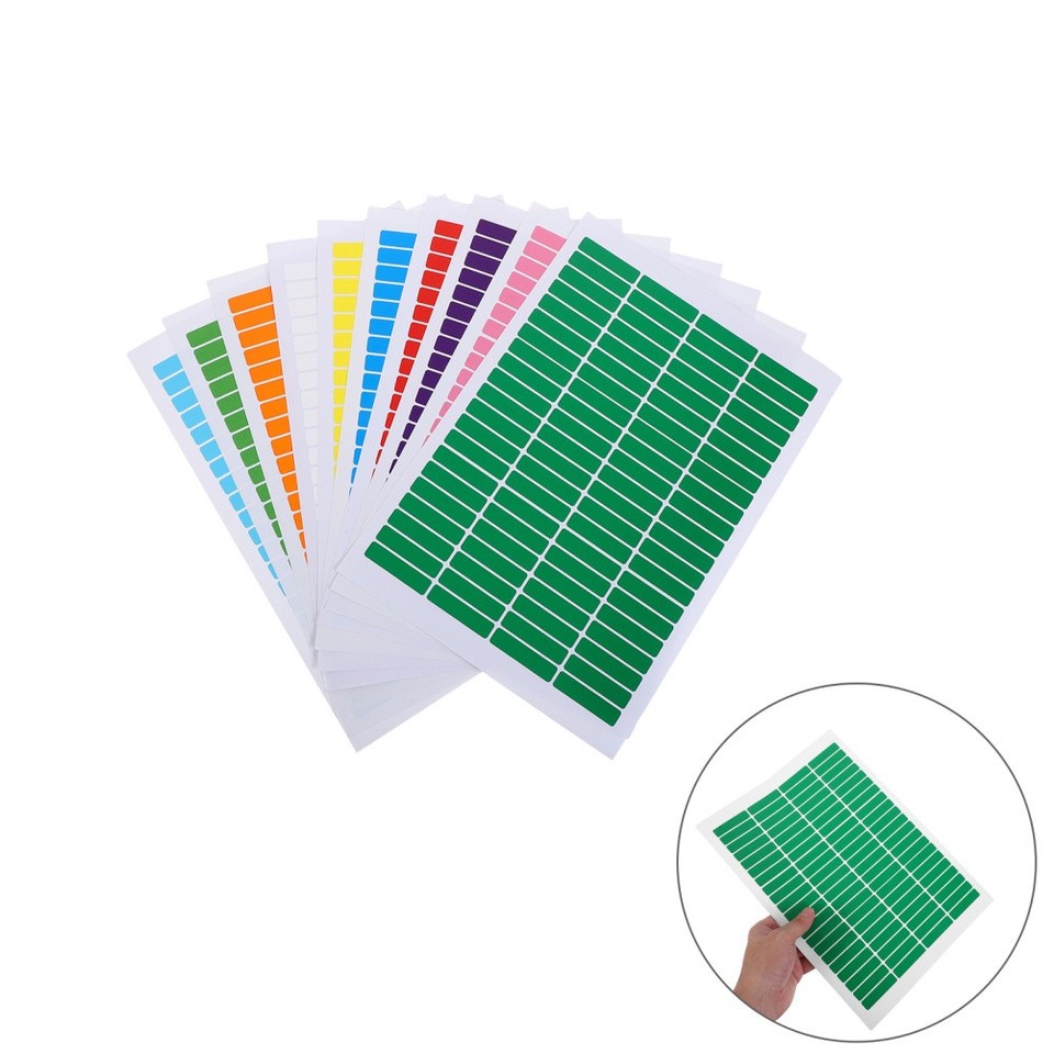 20 Sheets Waterproof Material Label Stickers Date Content Colored ...