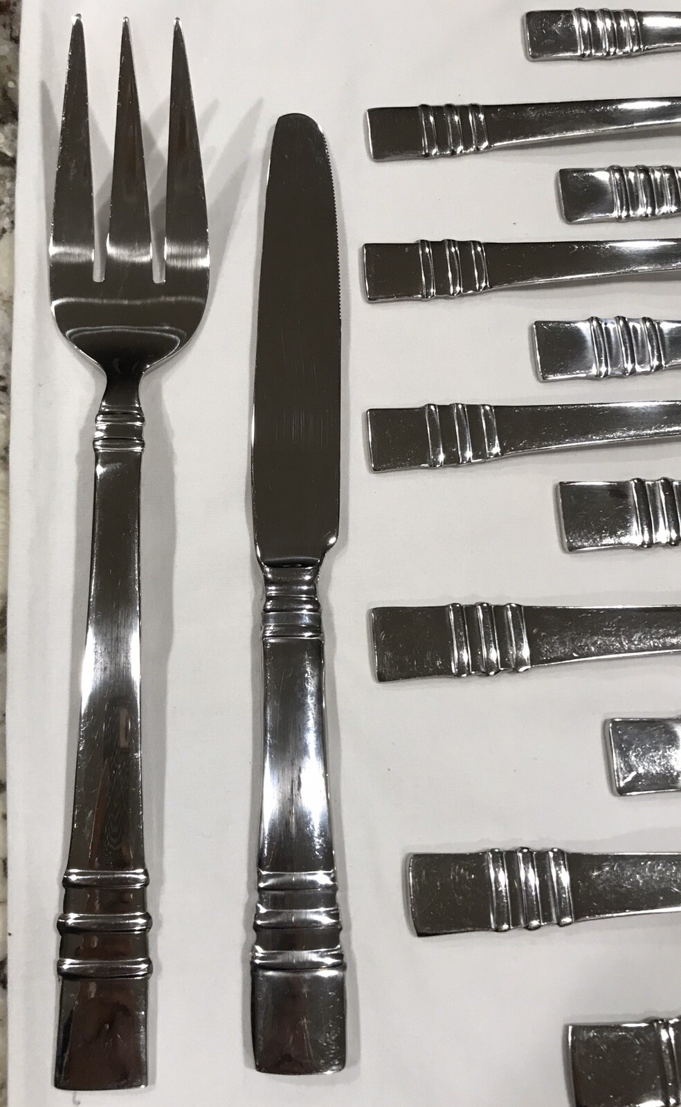 17 PC SET COOK'S ESSENTIALS 18/10 CHOICE STAINLESS FLATWARE 3 BAR ...